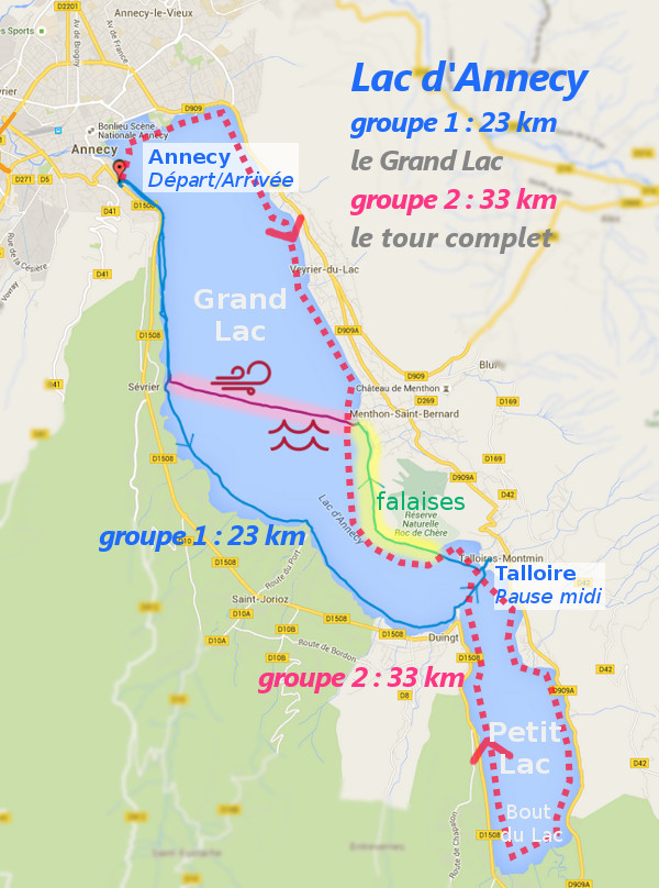 Randonnée sur le lac d’Annecy en kayak de mer (13 mars 2016)