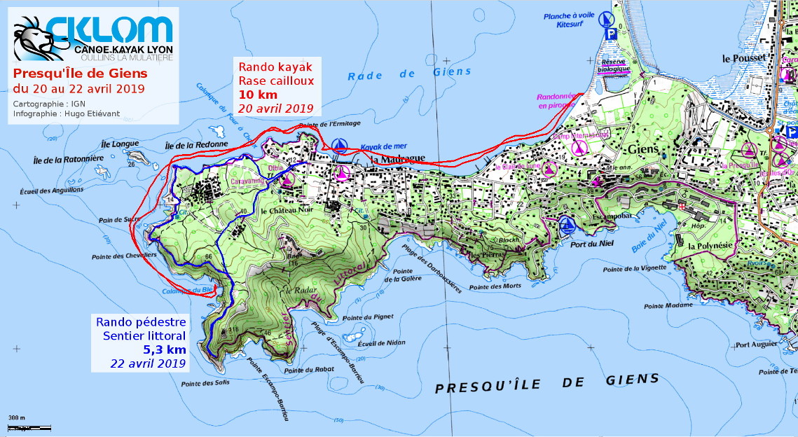 Randonnée kayak à la Presqu’Île de Giens (20-22 avril 2019)